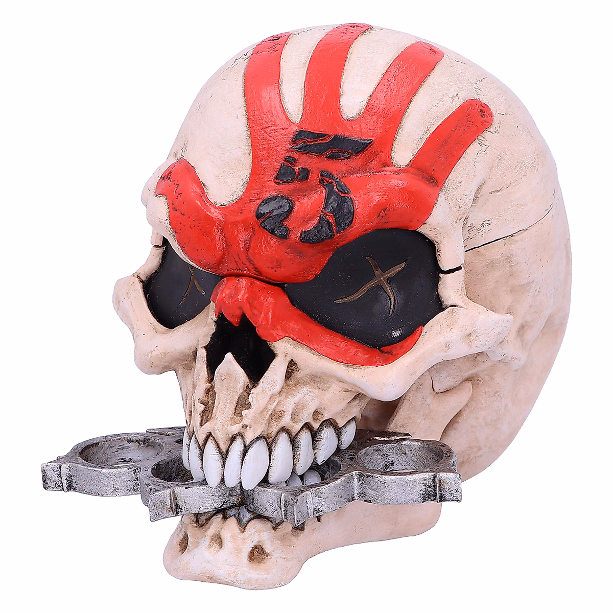 Nemesis Now Officially Licensed Five Finger Death Punch Mascot Skull, Bone Rock Band Box, 18cm