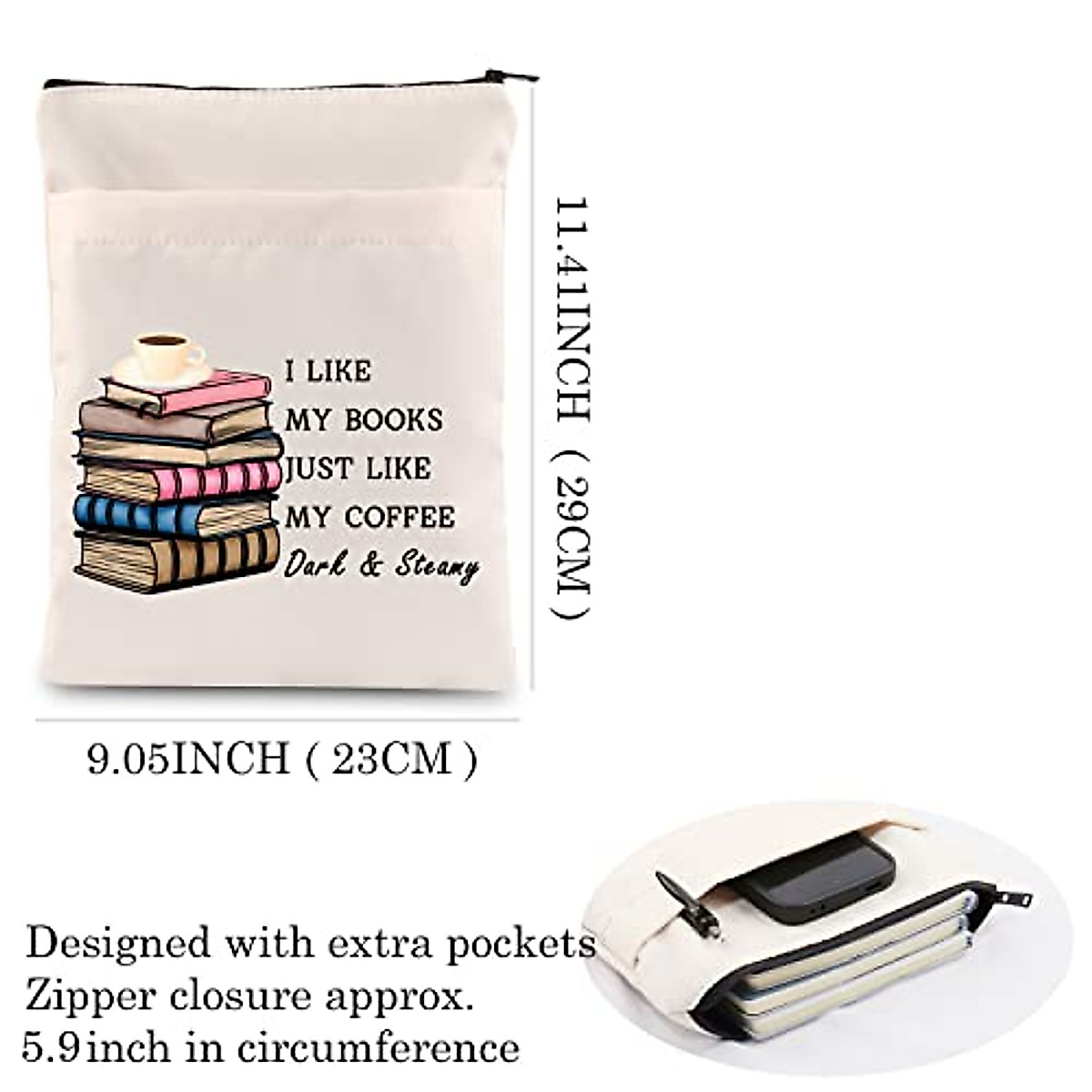 MAOFAED Dark Roman Book Sleeve Smut Lover Book Sack Bookish Book Protector Gifts for Reader (Dark Steamy booksl)