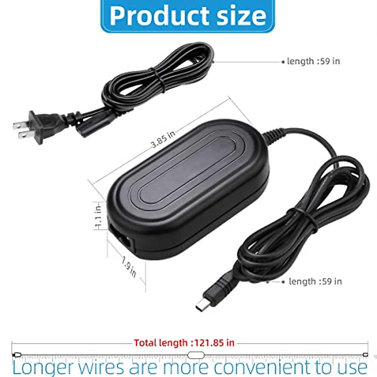 Glorich AA-E9 AA-E8 AA-E7 AA-E6A Replacement AC Power Adapter/Charger for Samsung Camcorders SMX-F34BN SC-D86 SC-D118 SC-D200 SC-MX10 MX20 SC-HMX10 SMX-F30BN F34BN VP-D101 VP-DX105i and More