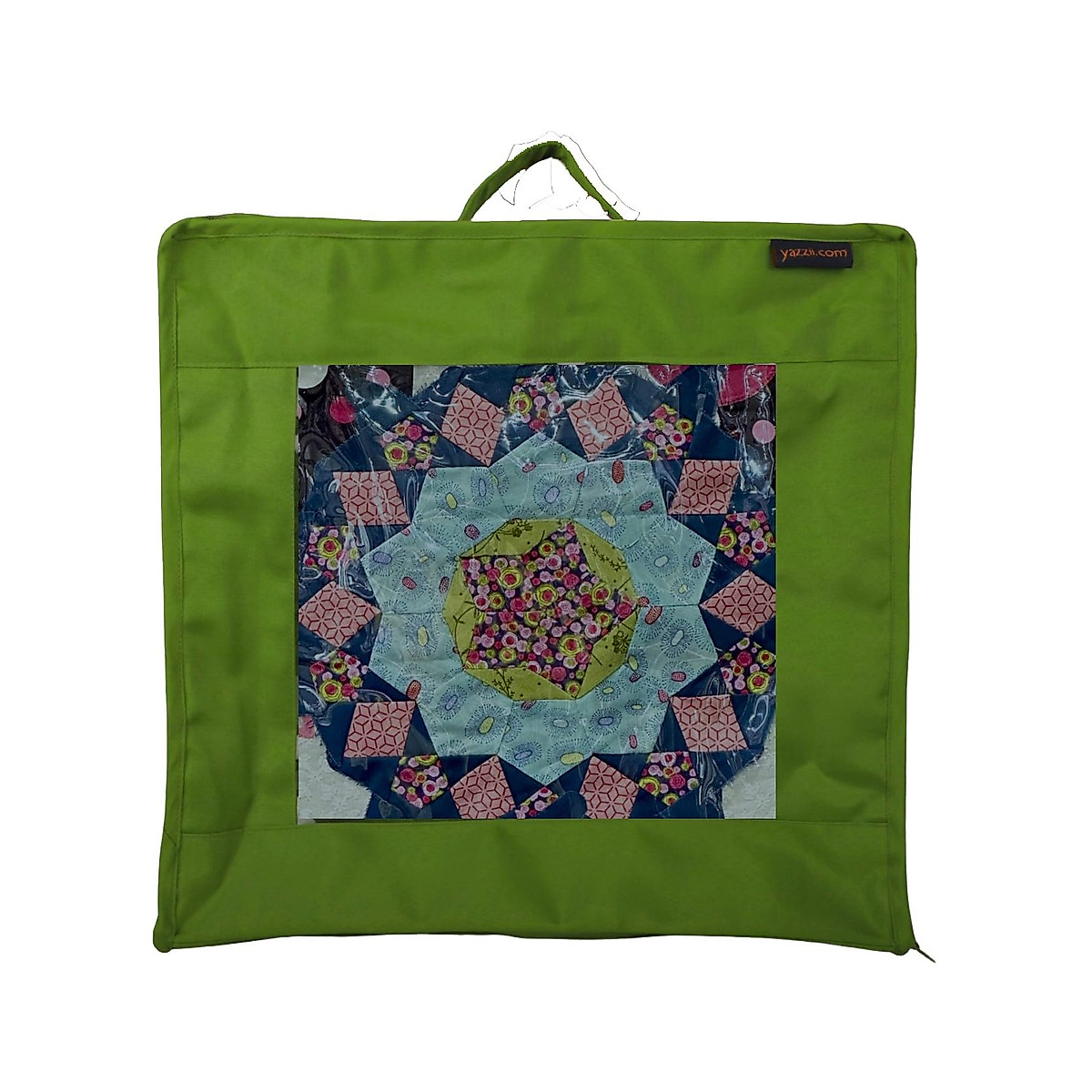 Yazzii Quilt Block Showcase Bag - Portable Storage Bag Organizer - Multipurpose Storage Organizer for Sewing Projects, Fabric Pieces, Quilt Blocks, Appliques, Stitcheries & More.-Green