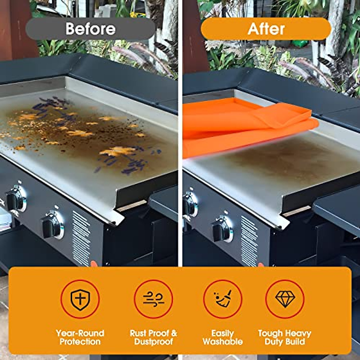 36" Silicone Griddle Mat for Blackstone 36 Inch Griddle, Heavy Duty Griddle Buddy Mat Blackstone Griddle Top Protective Cover Accessories, Protect Flat Top from Rodents, Insects, Debris & Rust