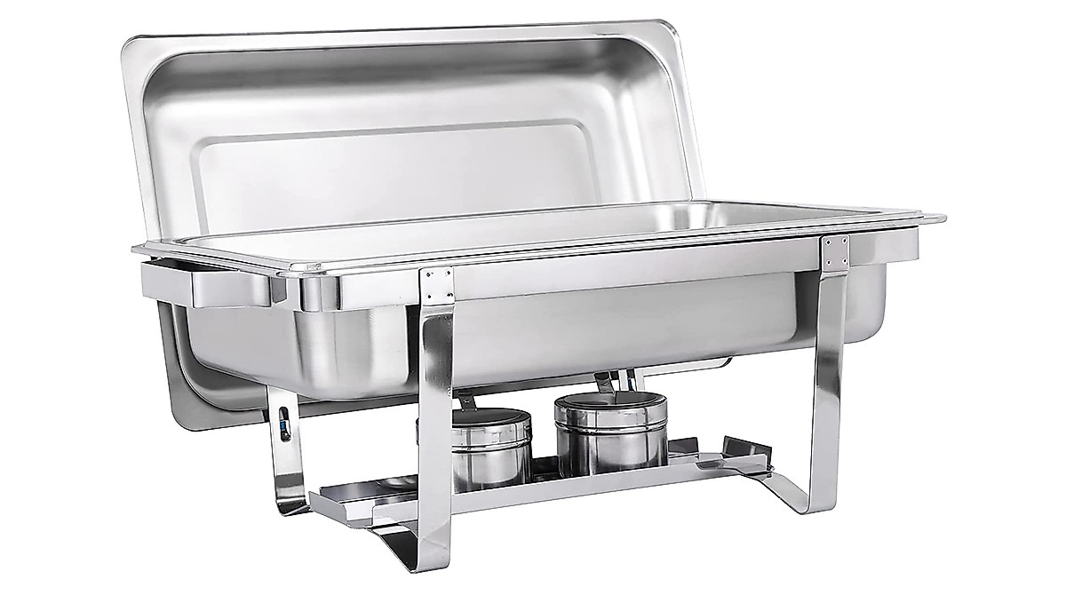 Oteymart Pack of 6 Stainless Steel Buffet Chafing Dishes | Catering Ready