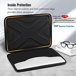 SITHON Hard Shell Laptop Sleeve Case for 15” MacBook Air M3 A3114 2024 M2 A2941 2023, 16” MacBook Pro (M3/M2/M1 Pro/Max) A2991 2023-2019, 15 Surface Laptop, Shockproof Computer Bag, Black