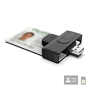 MTAKYI Portable USB CAC Smart Card Reader,DOD Military Common Access Card Adapter（CAC/Electronic ID Card/IC Bank/Health Insurance Card Compatible with Windows XP/Vista /7/8/11, Mac OS