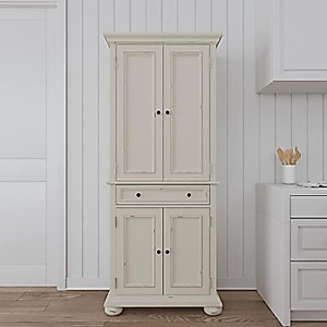 homestyles Dover 71.5 Inches High by 30 Inches Wide with Drawer and Adjustable Shelves White.
