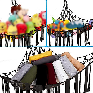 Exercise Ball Holder,Corner Hanging Storage Net or Hammock for Fitness Ball,Balance Ball Organizer, Yoga Ball Rack,Pregnancy Stability Ball Swiss Balance Ball for Yoga Studio and Gym Black, 150x100cm