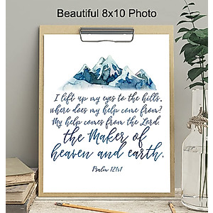 Religious Wall Decor - Inspirational Christian Gifts for Men - Psalms Bible Verse Wall Decor - Scripture Wall Art - Spiritual Gifts for Men - Faith Wall Decor - God Wall Art - Christian Wall Decor