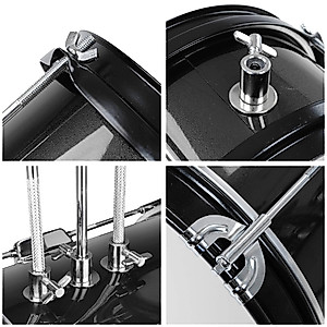 Drum Set 3-Piece Beginner Drum Set Junior Drum Set, Throne Stool, Drum Sticks, Bass Drum Pedal, Black