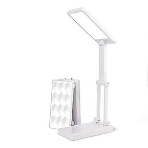 Eye-Caring LED Desk Lamp USB Charging Folding Touch Dimming Energy Saving Portable Small Table Lamp for Students and Children To Learn Office lamp (Color : White)