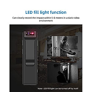 1080P Wearable Body Mounted Camera,Mini Pocket Video Recorder with Metal Body/Auxiliary Light/Motion Detection, Small Camcorder for Law Enforcement (with 32gb Card,Non-WiFi)