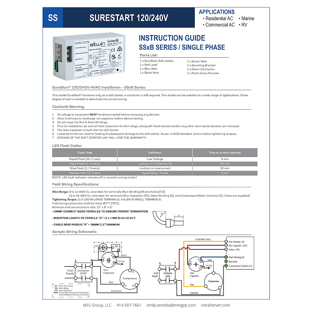 Eltwin Hyper SureStart 16-32A Soft Start with Reverse Motor Protection. Reduce The Start up Current of Your HVAC Unit by up to 70%. Easy to Install., Gray