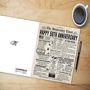 VvOoOvV Funny 50th Anniversary Decorations for Men Women, Happy 50th Anniversary Cards Gifts for Mom Dad, Large 50th Wedding Anniversary Card for Him Her