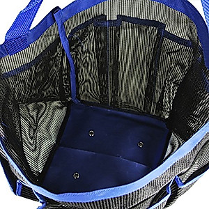 Wowlife 8-Pocket Shower Caddy Quick Dry - Perfect For College & Dorm - Large Pockets To Carry Your Bathroom Accessories & Mirror - Non Stainless Steel Full Mesh Material
