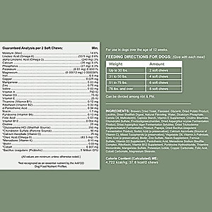 Chew + Heal All in 1 Dog Vitamin - 120 Soft Chew Treats - Chewable Multivitamin with Probiotics, Digestive Enzymes, for Skin and Coat, Hip and Joint Support - with Omega, Calcium - Made in The USA