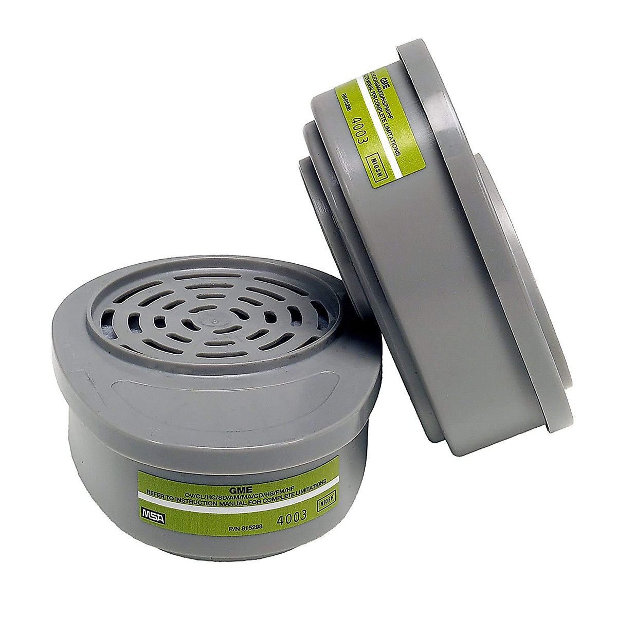 MSA 815359 Advantage Respirator Cartridge - Multigas (GME: CL, SD, CD, HC, HS, AM, MA, FM, HF), Quantity: 2 per Pack, Chemical and Combination Air-Purifying Respirator Cartridge