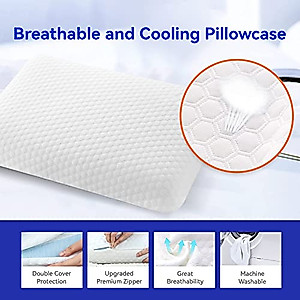 inight Memory Foam Pillows for Sleeping, Standard Size Set of 2 for Back Sleeper & Side Sleeper Pillow, 2 Pack, Oeko-TEX & CertiPUR-US Certified