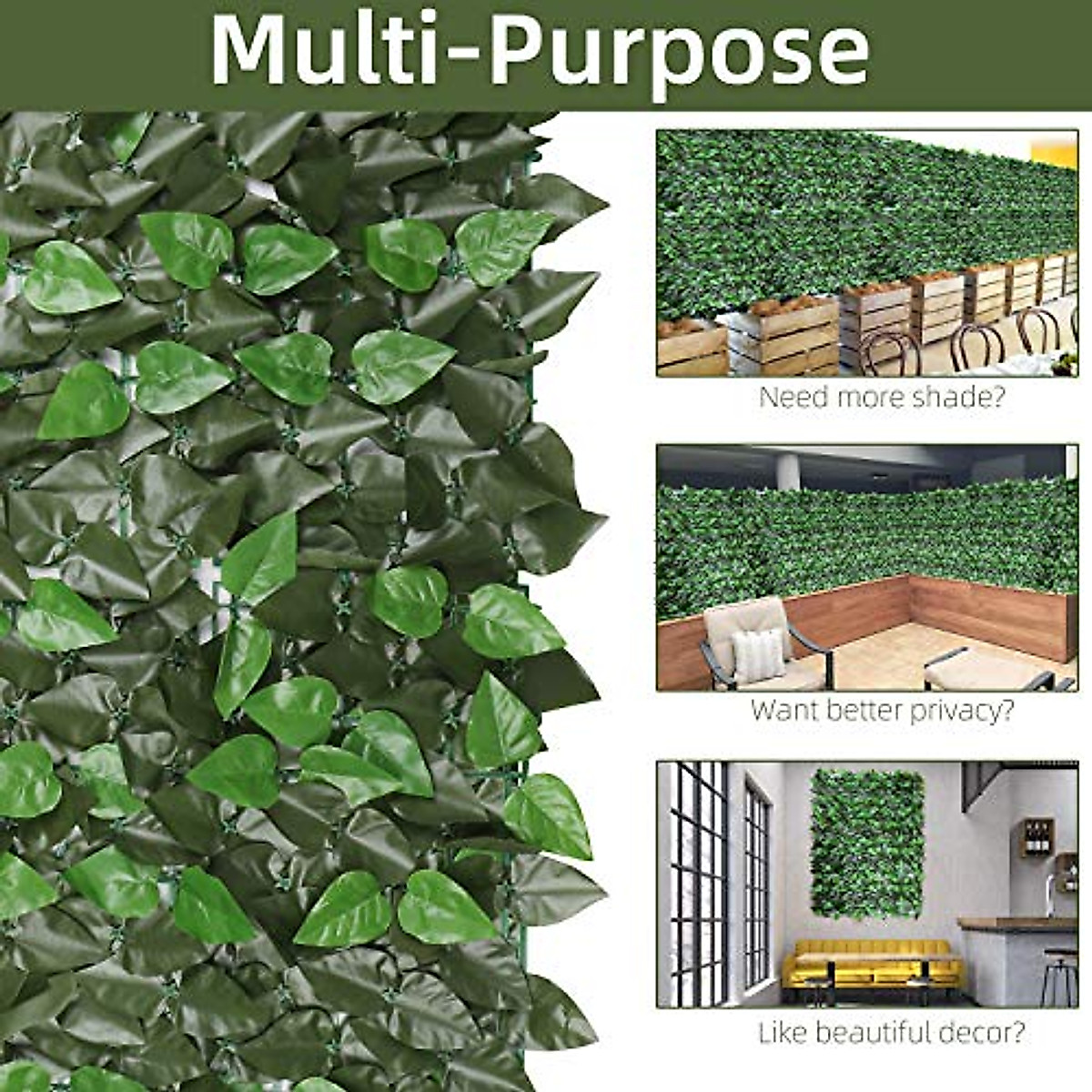 Artificial Ivy Privacy Fence Screen, Privacy Wall, Privacy Screen, Artificial Faux Ivy Hedge Leaf & Vine Privacy Fence Wall Screen, Outdoor Decoration, Garden, Yard (120 x 40 Inch, Peach Leaf)