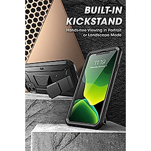 SUPCASE Unicorn Beetle Pro Series Case Designed for iPhone 11 6.1 Inch (2019 Release), Built-In Screen Protector Full-Body Rugged Holster Case (Black)