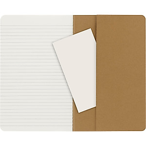 Moleskine Cahier Journal, Soft Cover, Large (5" x 8.25") Ruled/Lined, Kraft Brown, 80 Pages (Set of 3)