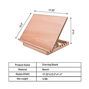 Tabletop Easel A3 Painting Easel with Smooth Surface, Adjustable Angle Art Easel for Artists, Children, Beginners & Student
