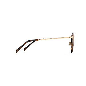 Maui Jim Men's and Women's Noni Polarized Classic Sunglasses, Tortoise w/Gold/HCL® Bronze, Medium