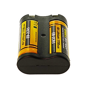 Exell 2CR5 6V 1700mAh (Highest Capacity on The Market) Photo Lithium Battery Replaces Evergreen 2CR5, DL245, EL2CR5, 2CR5M, Replaces Symmons SF-2CR5