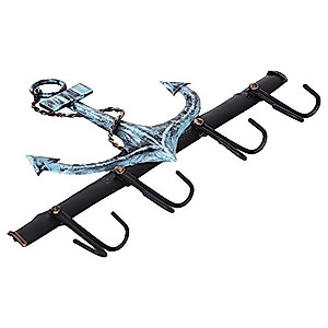Crafia Decorated Wall Mounted Nautical Anchor Shape Iron Key Holder and Key Hooks | Decorative Unique Key Organizer Rack with 8 Hooks