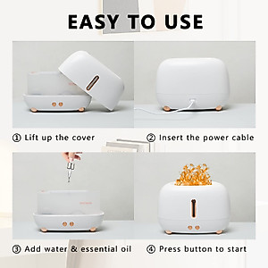 Wokuya Cute Desktop Humidifier, Cool Mist Humidifiers for Bedroom,Multi Color Lights, Ultra Quiet Operation, Auto Shut-Off, Desk Mini Air Humidifiers for Home Office(Cat, Purple)