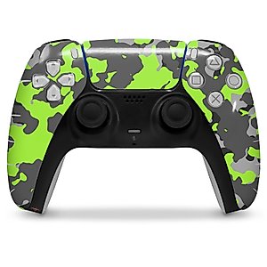 WraptorSkinz Skin Wrap compatible with Sony PS5 DualSense Controller WraptorCamo Old School Camouflage Camo Lime Green (CONTROLLER NOT INCLUDED)
