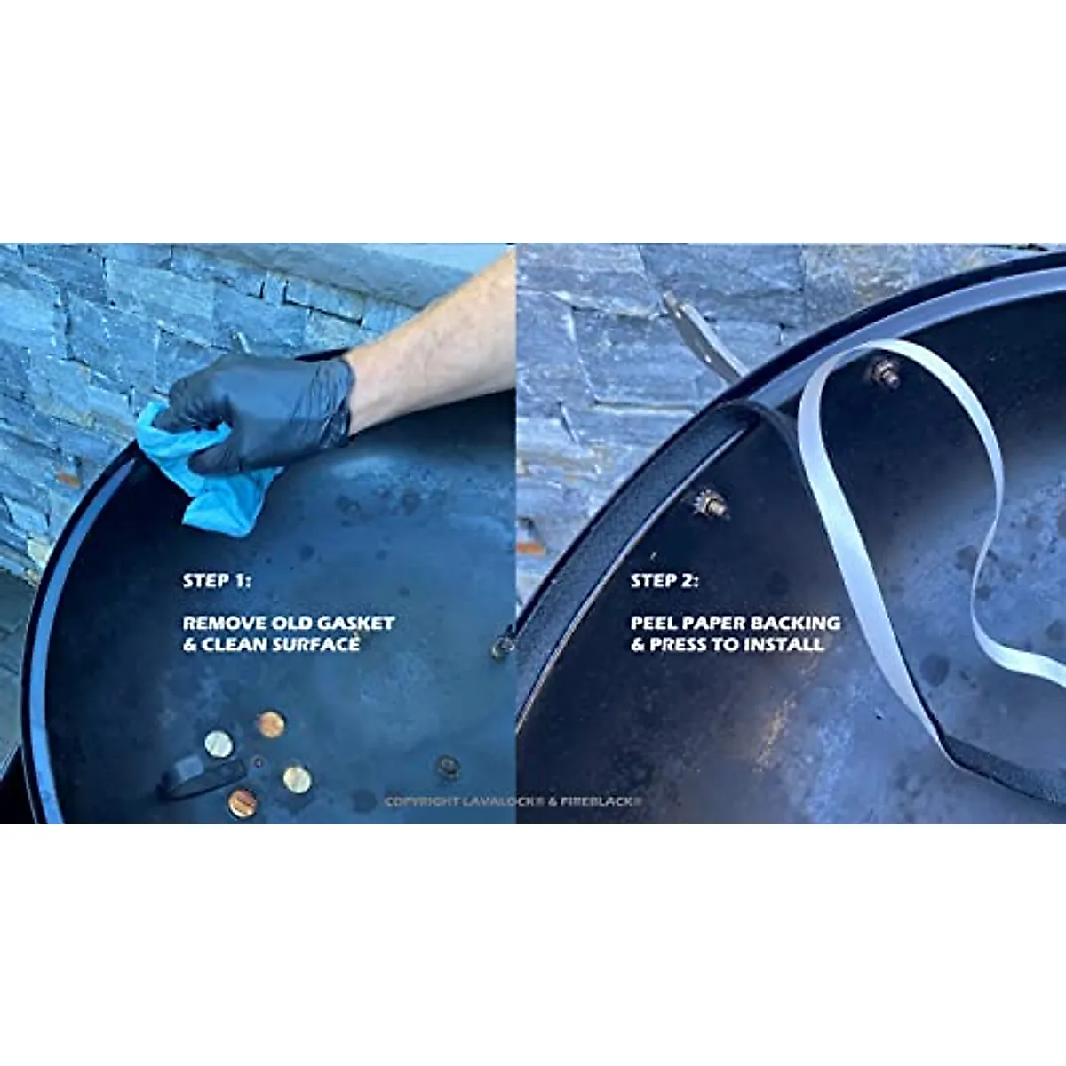 Total Control 1/2 x 1/8 Black Hi Temp BBQ smoker Gasket Self Stick15 ft LavaLock
