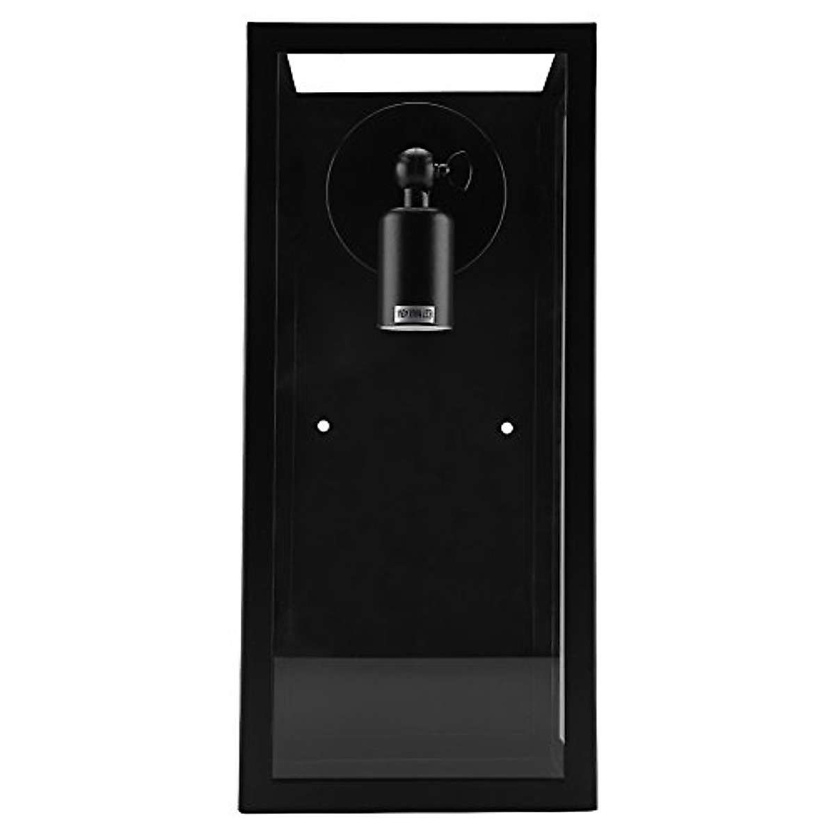 Tbest Vintage Style Wall Lantern Lamp Holder, Rectangular Wall Lantern Holder Metal Frame Glass Body Indoor Outdoor Home Garden Decoration No Light Source Black,14.17x7x6.42inch