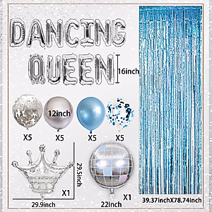 Blue Dancing Queen Birthday Decoration Dancing Queen Party Decorations Mamma Mia Disco Birthday Party Decors 70s Disco Decoration