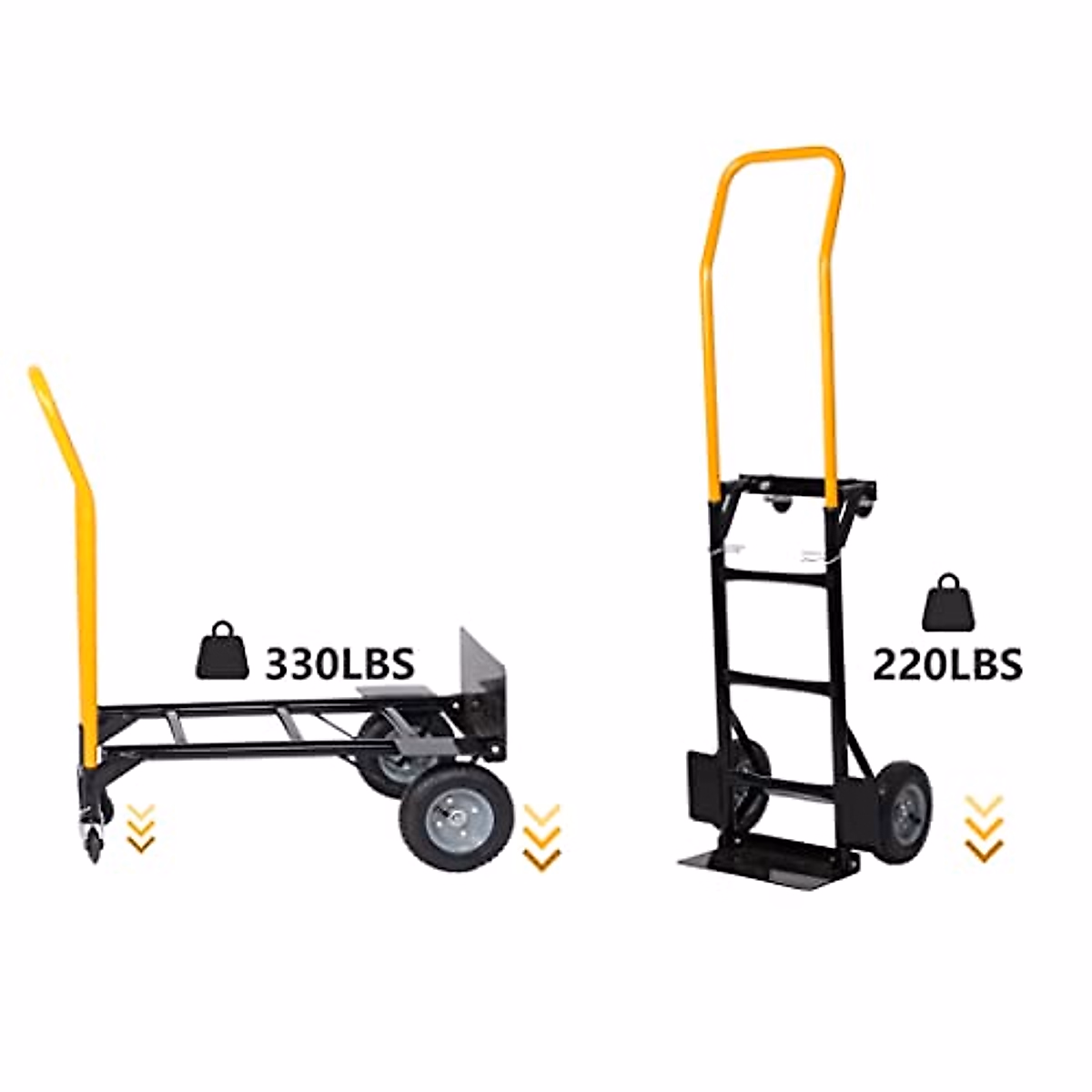 Moving Platform Hand Truck,Purpose 2 Wheel Dolly Cart and 4 Wheel with Swivel Wheels 330 Lbs Capacity Heavy for Warehouse/Garden/Grocery