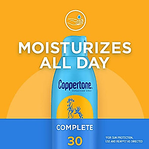 Coppertone Complete Sunscreen Spray, SPF 30 Spray Sunscreen, 5.5 Oz