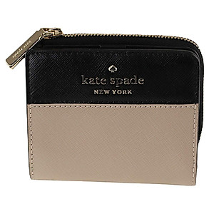 Kate Spade New York Staci Colorblock Small L-Zip Bifold Wallet in Warm Beige Multi