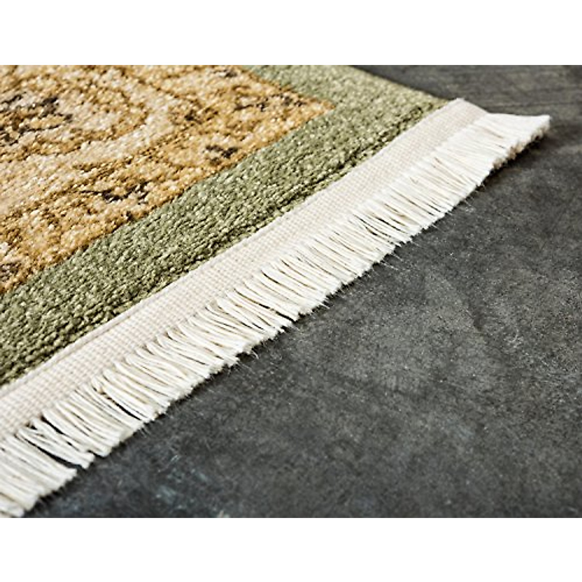 Unique Loom Edinburgh Collection Classic Oriental Traditional French Floral Country Inspired Design Area Rug, 5' 1" x 8' Rectangle, Light Green/Cream