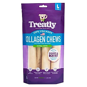 Treatly USA Collagen Rolls 9-10" Dog Chew Treats - Natural Flavor, 4 Count/1 Pack