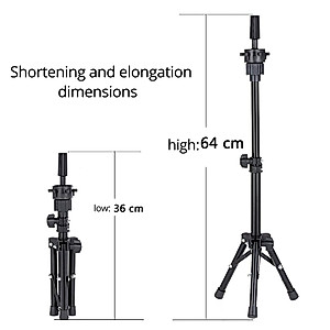 22 Inch Canvas Block Head Pink Wig Head with Wig Stand Tripod Mannequin Head Stand for Wigs Trimming Making Display.(22 Inch Pink)