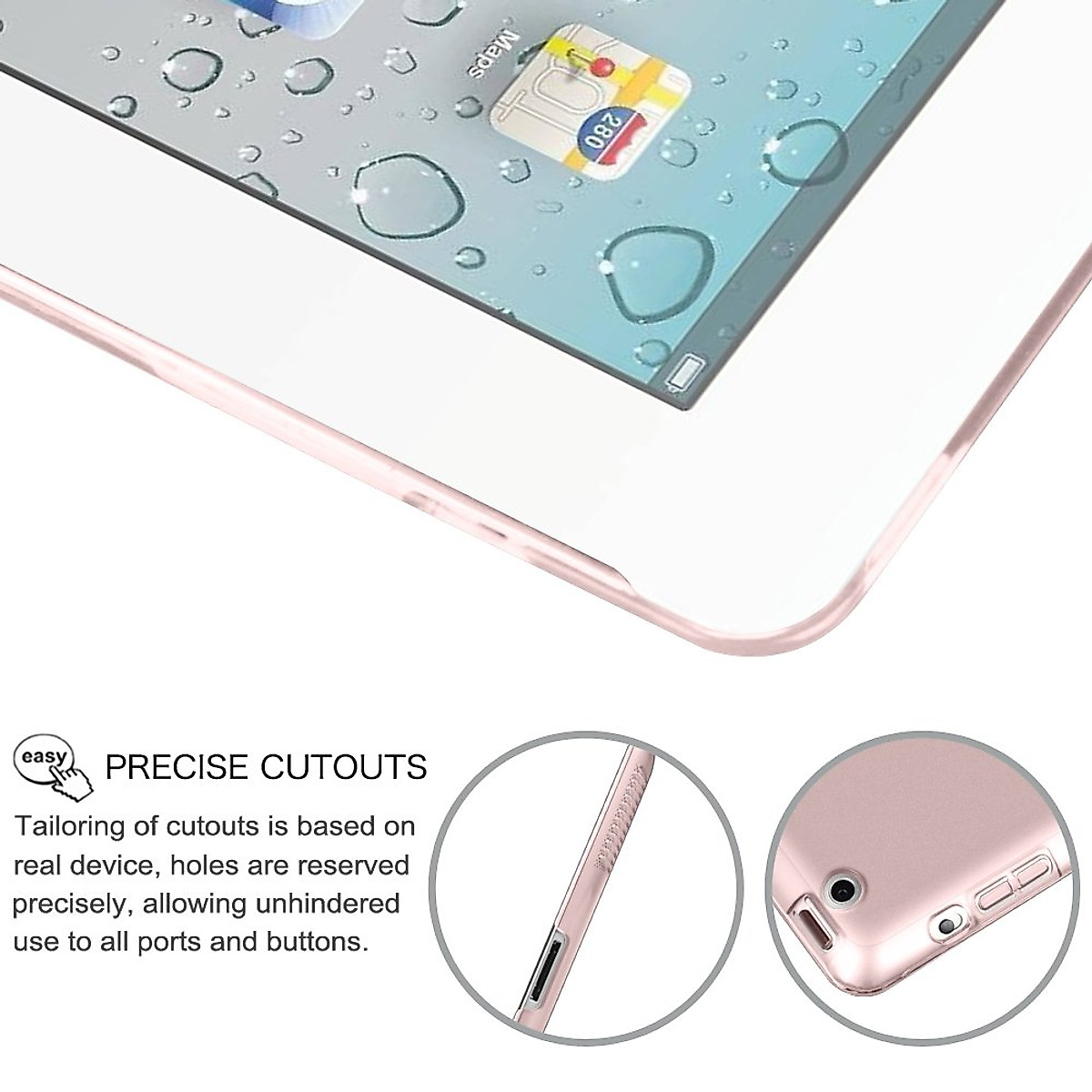 Fintie Case for iPad 4th Generation (2012 Model), iPad 3rd Gen (2012 Model), iPad 2 (2011 Model) 9.7 inch Tablet - Smart Slim Shell Translucent Frosted Back Cover Auto Wake/Sleep, Rose Gold