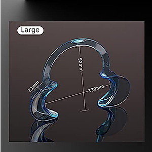 Impressive Smile Dental Cheek Retractor Mouth Opener for Teeth Whitening Clear Blue C-Shape (Size S, M, L Pack of 3)