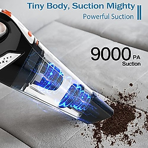 Hihhy Handheld Vacuum Cordless Car Vacuum Cleaner Rechargeable Lightweight Hand Held Small Portable Vac with USB-C Charging