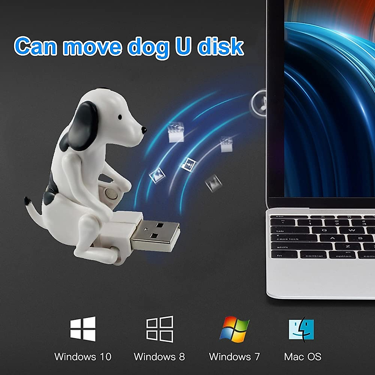 Connectors Puppy Dog U Disk Memory Stick Funny Rascal Humping Dog Office Worker USB Flash Disk Drive Spot Device Relieve Press - (US, Color: White 64GB)