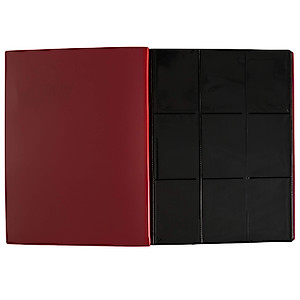 Monster Binder - 9 Pocket Trading Card Album - Matte Red - Holds 360 Yugioh, Magic, and Pokemon Cards
