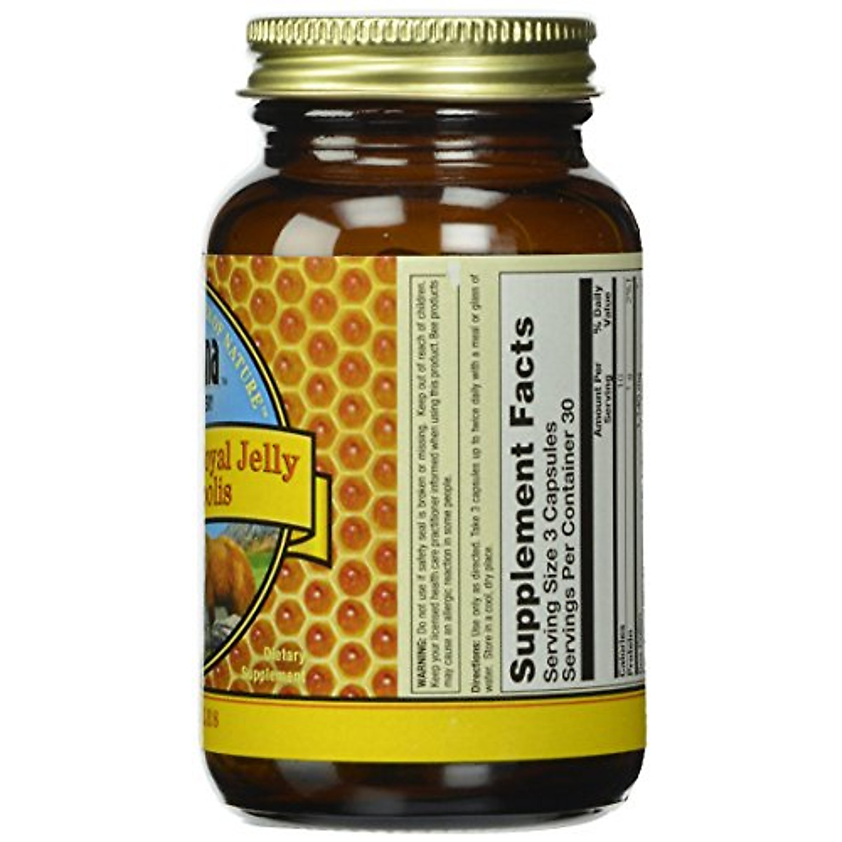 Honey Gardens Bee Pollen Royal Jelly and Propolis Capsules, 90 Count
