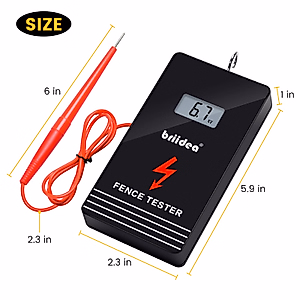 Electric Fence Tester, Briidea 300V-15000V Electric Fence Voltage Tester with LCD Large Display and Low Battery Reminder, Designed for Your Fence Voltage Troubleshooter, Portable & Easy to Use