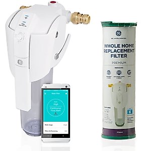 GE Smart Home Water Filter System + Premium Replacement Filter (FTHLM) | Water Filtration System Reduces Lead, Odor & More | WiFi Enabled | Three-Month Filter Life
