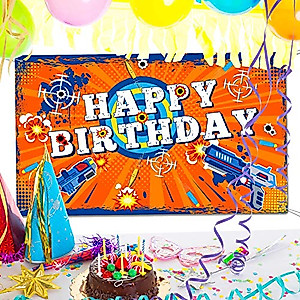 Dart War Happy Birthday Backdrop Birthday Party Decorations Dart Theme Party Photo Background Birthday Table Decorations for Kids Boys Birthday Party