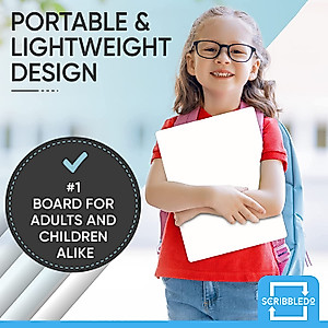 Scribbledo White Board Dry Erase Board 11"x14” Mini Double Sided Personal Whiteboard Board Dry Erase Lapboard Handheld Personal White Boards for Students Small Whiteboard Office Kitchen