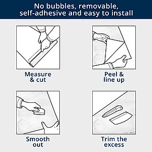 Instant Granite Countertop Vinyl Laminate Sheet | Peel & Stick | Durable Self-Adhesive Paper Resists Heat, Stains, Water | Kitchen & Bath | 36” x 72” | Granite Design | Black (6ft)