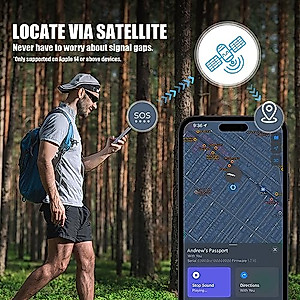 Coredy Passport Holder and Bluetooth Tracker Combo, Travel Must Haves Passport Cover Finder, Works with Apple Find My (iOS Only), RFID Blocking, Slim Travel Accessories Passport Wallet, Blue